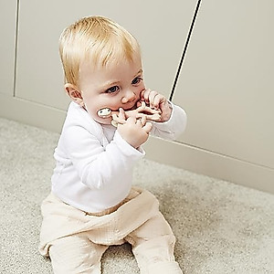 Matchstick Monkey Original Teething Toy for Baby 3 Months+, BPA-Free Food Grade Silicone, Easy to Hold & Naturally Fits in Mouth, Stimulates and Massages Sore Gums, Dusty Pink