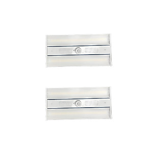 E2 LIGHTING Linear High Bay LED Shop Lights, 2x4 with Motion Sensor & Emergency Battery Backup, 2 Pack 220W LED High Bay Lights for Warehouse & Shop, 5000K High Bay Lights