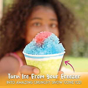 Hawaiian Shaved Ice Cups and Straws Set: 25 - 6oz. Durable Waxed Paper Snow Cone Cups plus 25 Plastic Spoon Straws, Multi-Colored