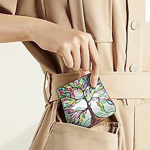 Squeeze Coin Purse, Fintie PU Leather Coin Pouch Change Holder for Woman Girls (Love Tree)