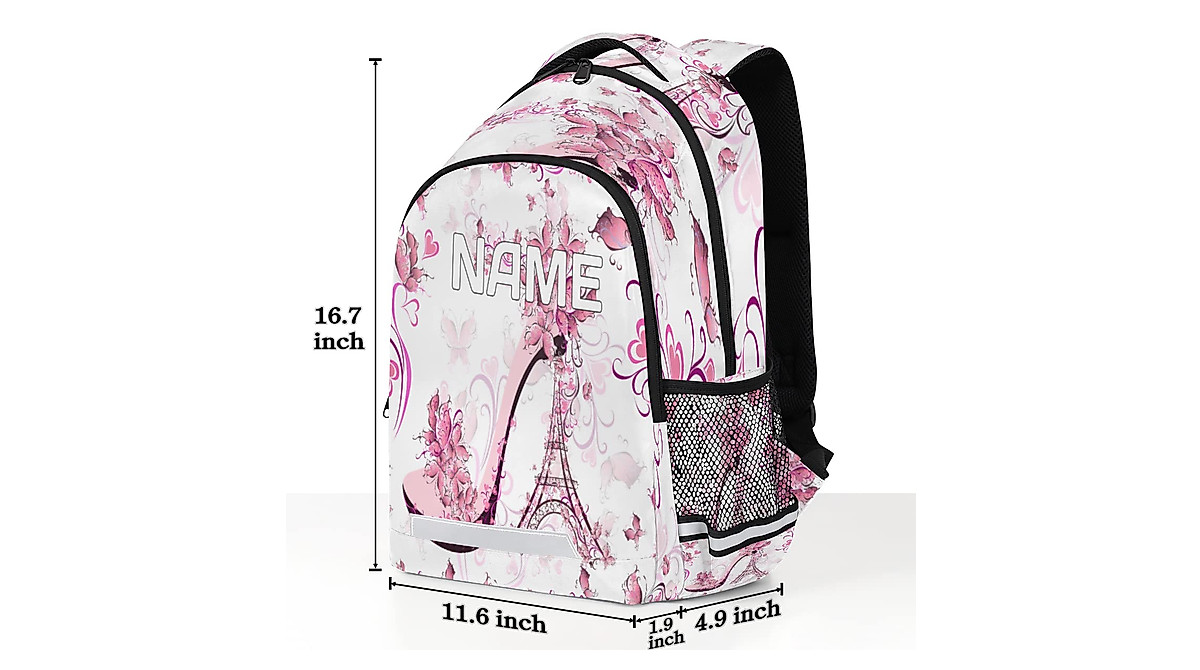 Personalized Eiffel Tower School Backpack for Kids