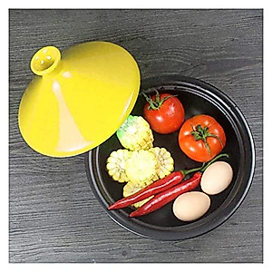 23Cm With Wooden Shovel Moroccan Tagine Pot Casserole Pot For Different Cooking Styles For Home Kitchen 22.5.29 (Color : Orange)
