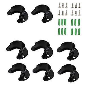 Cabilock 8pcs Curtain Rods Holders Shower Curtain Holders Shower Rod Holder Rod End Supports Metal Rod Socket Closet Rod Holder Stainless Steel Clothline Pole Pedestals Cloth Rod Holder