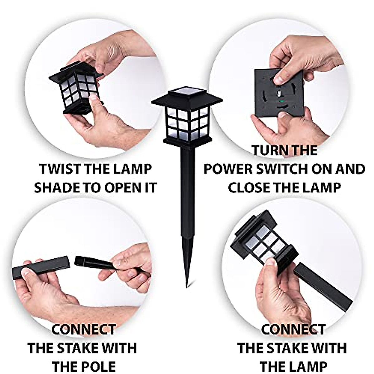 Zone Tech Outdoor Solar Powered Light – LED 12 Pack Bright Premium Quality Rain-Proof Walkway Path Patio Yard Lawn Garden LED Lamp (12 Pieces)