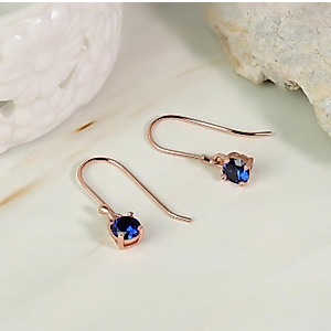 Hoops & Loops Sterling Silver Cubic Zirconia Round Dangle Earrings