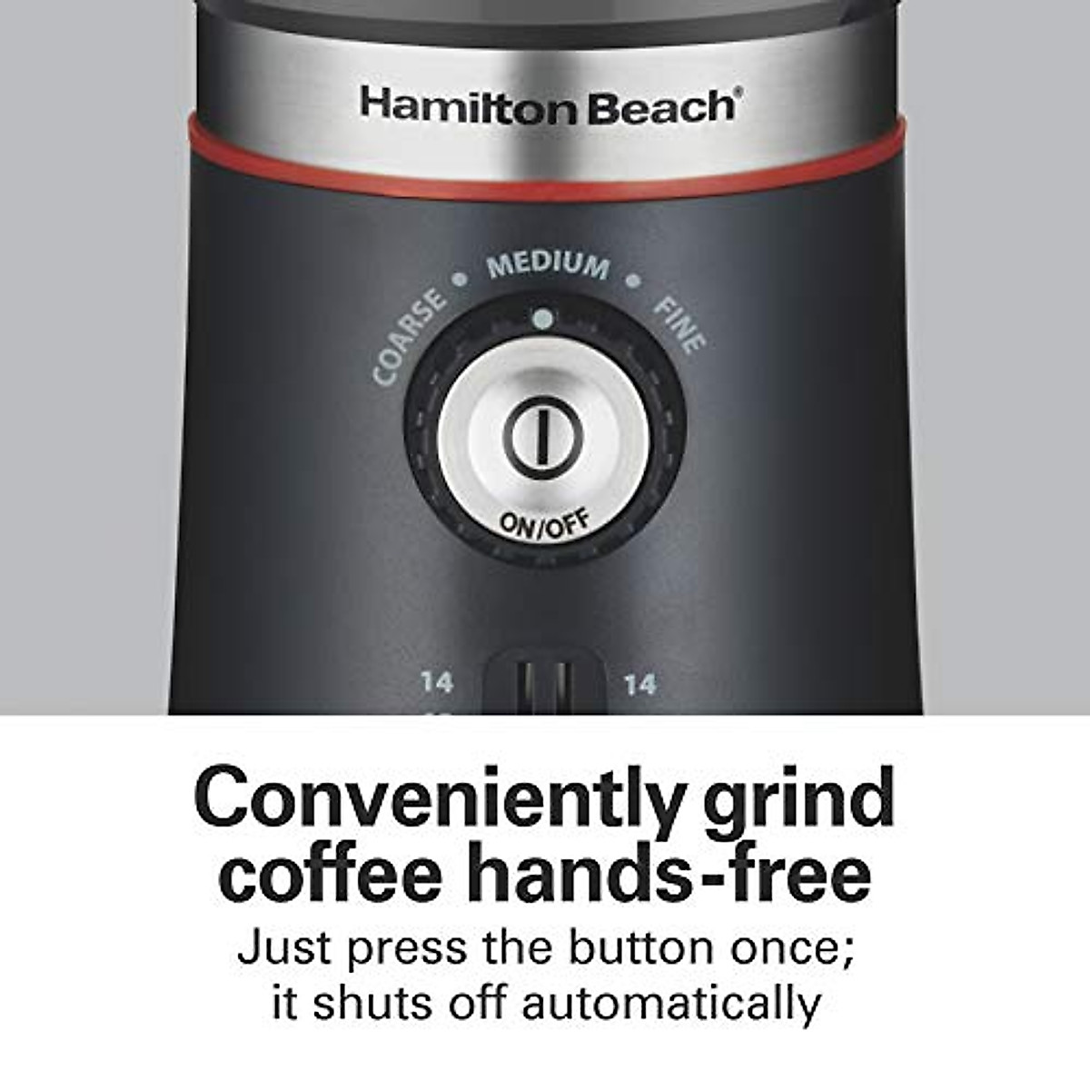 Hamilton Beach 10oz Electric Coffee Grinder with Multiple Grind Settings for up to 14 Cups, Stainless Steel Blades, Black