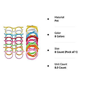 8PCS Silly Straw Glasses, Reusable Fun Loop Drinking Straw Eye Glasses, Novelty Eyeglasses Straw for Party Annual Meeting Parties Birthday (8 Colors)
