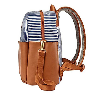 JJ Cole Popperton Boxy Backpack Diaper Bag, Ticking Stripe