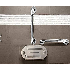 2 Pack 16 Inch Anti Slip Shower Grab Bar Handle, ZUEXT Chrome Stainless Steel Bathroom Grab Bar, Knurled Bathroom Balance Bar,Safety Hand Rail Support,Handicap Elderly Injury Senior Assist Bath Handle