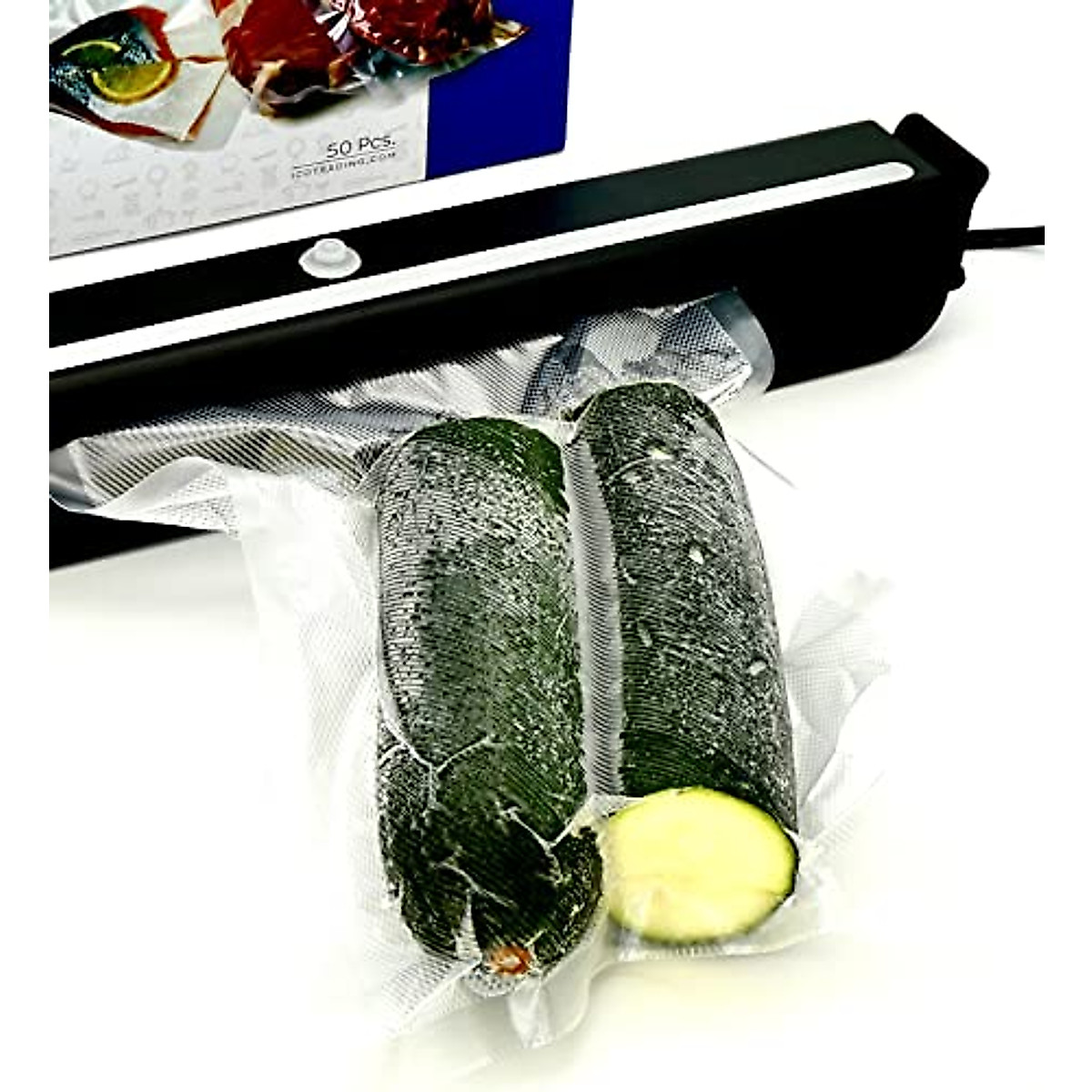 ICO Clear Vacuum Bags for FoodSaver, Quart size bags, 50 count (Vacuum Freezer Storage Bags) Certified BPA and Phthalate free