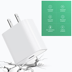 30W iPhone USB C Charger, 2 Pack USB C Wall Fast Charger Adapter with 2 Pack 6FT Type C to Lightning Cable for iPhone 14 13 12 11 Pro Max XR XS X,iPad