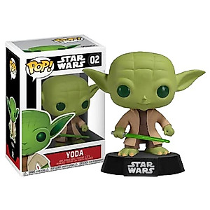 POP Star Wars: Master Jedi Yoda with Lightsaber [Black Box Art] Funko Vinyl Figure (Bundled with Compatible Box Protector Case)
