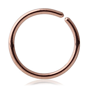 Ruifan 20G Round Ends Stainless Steel Body Jewelry Piercing Nose Hoop Ring 6mm 5PCS (Mix Color)