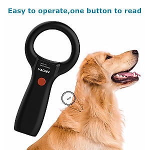 ANVESE Pet Microchip Scanner USB Rechargeable RFID EMID Micro Chip Reader Scanner 134.2kHz Standard FDX-B ISO11784/ISO11785 Support Data Export Pet Chip ID Scanner for Animal/Pets/Dogs/Cats (W90S)