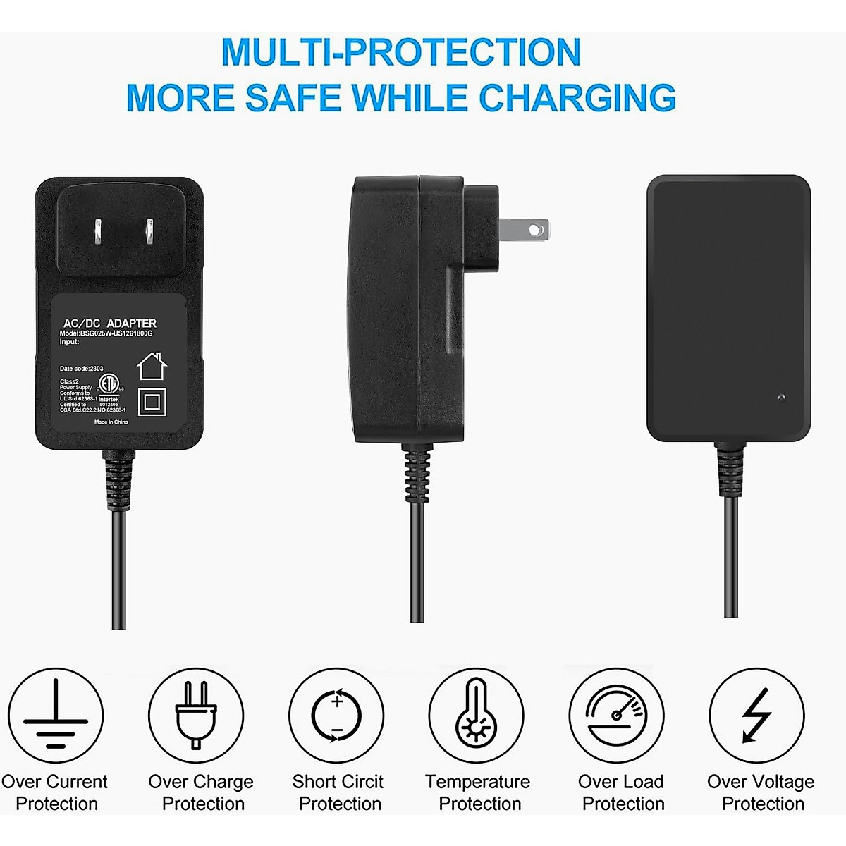 Digipartspower 2-Prong 12.6V 1A AC/DC Adapter Compatible with AIPER Smart Seagull 600 HJ1102 Cordless Automatic Robotic Pool Vacuum Cleaner 2600mAh Lithium Ion Battery Sunshine XSD-1261000NUSD Power