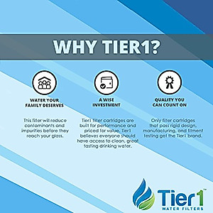 Tier1 1 Micron 20 Inch x 2.5 Inch | Carbon and Polyphosphate Whole House Water Softening Filter Replacement Cartridge, Home Water Filter