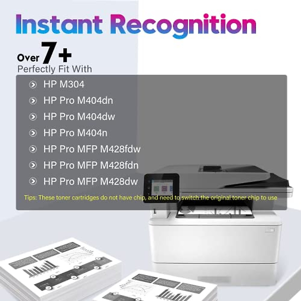 58X CF258X Compatible Toner Cartridge (No Chip, High Yield) Replacement for HP 58X CF258X 58A CF258A MFP M428fdw M428fdn M428dw M404 M428 Pro M404n M404dn M404dw ( 2 Pack