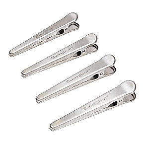 Baker's Secret - 4pcs Stainless Steel Bag Clip Set, Heavy Duty Chip Clips Set