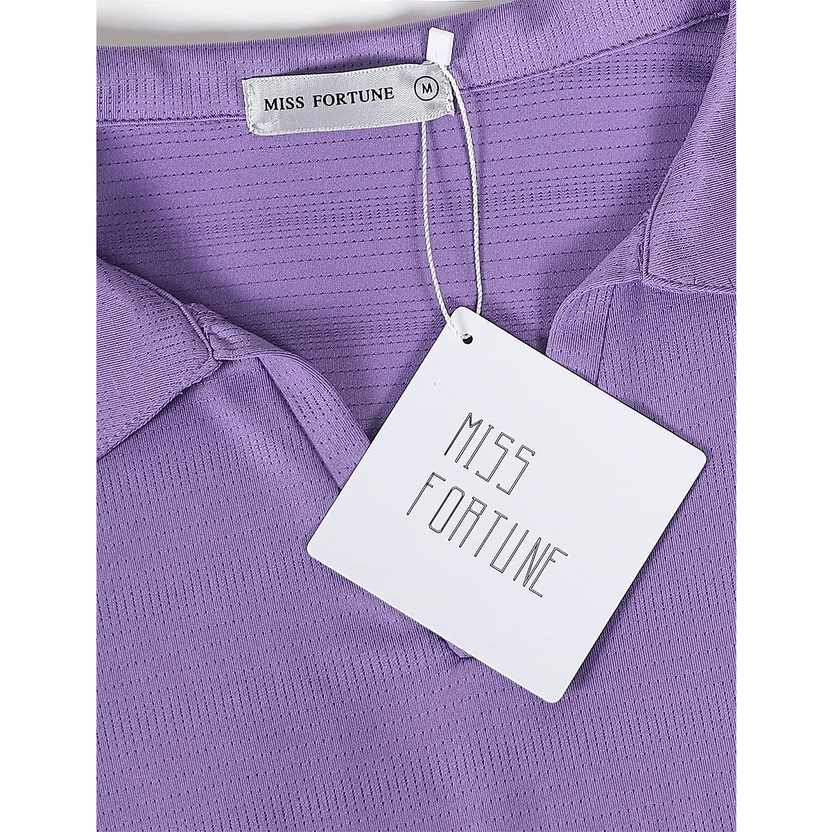 MISS FORTUNE Women Excersice Tops, Tennis Polo Shirts V-Necks Golf Top for Short Sleeves, Purple 3XL