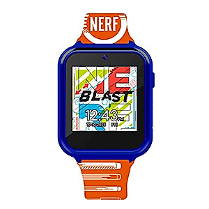 Accutime Nerf Kids Orange Educational Learning Touchscreen Smart Watch Toy for Girls, Boys, Toddlers - Selfie Cam, Learning Games, Alarm, Calculator, Pedometer & More (Model: NRF4020AZ)