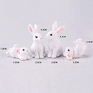 Amosfun Miniature Resin Rabbit Figurines Fairy Garde Miniature Ornament Moss Landscape DIY Crafts Plant Pots Figurine for Garden Easter Decor 12pcs (Random Style)