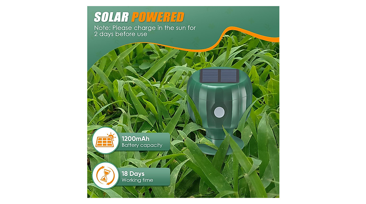 Solar Mole Repellent - 3 Modes & Waterproof Design