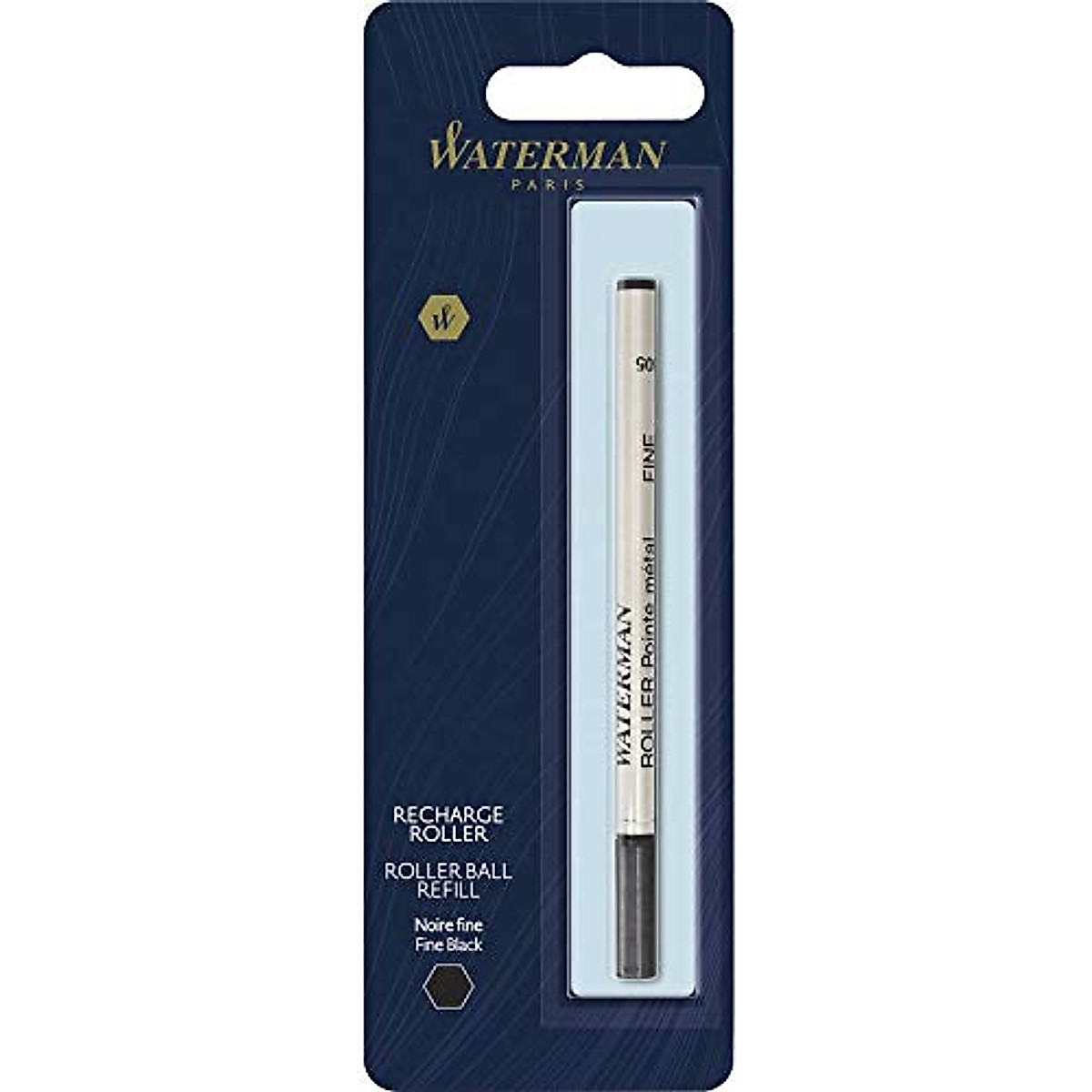 Waterman(R) Refill, Rollerball, Fine Point, 0.5 mm, Black (2-Pack)