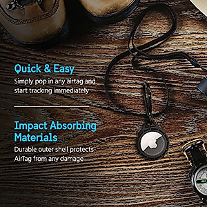 Pelican Protector AirTag Holder - AirTag Keychain w/ Stainless Steel Carabiner Clip [Impact Resistant] [Travel Essentials] - Protective Apple AirTag Case for Dog Collar, Backpack, Keys, Luggage -Black