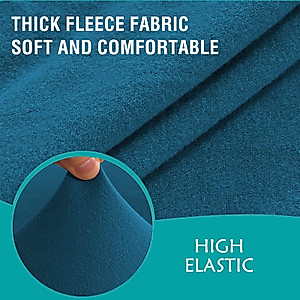 GAMUKAI Fleece T Cushion Loveseat Sofa Slipcover 3 Pieces Sofa Covers for T Cushion Couch Cover Sofa Slip Covers Furniture Protector with 2 Individual Cushion (Peacock Blue, Loveseat X-Large)