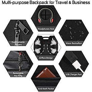18.4 Inch Laptops Backpack, 55-60L Extra Large Travel Laptop Backpack with USB Charging Port, TSA Friendly Flight Approved and RFID Anti-Theft Pocket, Water Resistant Suiltable for Large Gaming Laptop