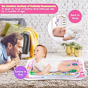 Infinno Tummy Time Mat Premium Baby Water Play Mat for Infants and Toddlers Baby Toys for 3 to 24 Months, Strengthen Your Baby's Muscles, Pink Theme Toys