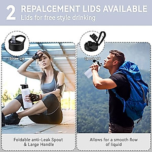 Cool Yoleb 32 Oz Insulated Stainless Steel Water Bottle with Straw and Spout Lid Leak Proof Double Wall Vacuum Sports Water Bottles for Gym Camping Hiking White, 8 Pack