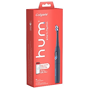 hum by Colgate Smart Rhythm Sonic Toothbrush Kit, Battery-Powered, Slate Grey