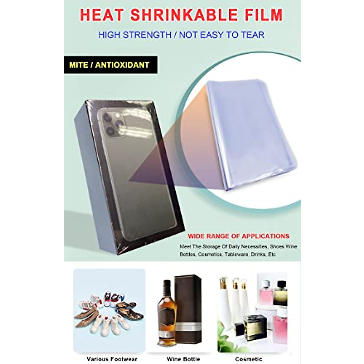 Shrink Wrap Bags - Mlooog 100pcs Clear Heat Shrink Wrap Professional Protection Against Aging and Dust - PVC Shrink Wrap Bags 11x18 Inches