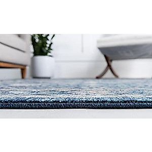 Unique Loom Oslo Collection Traditional Botanical Navy Blue Area Rug (6' x 9')