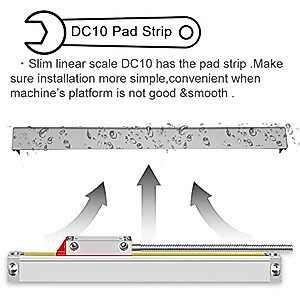 High Accuracy Linear Scale Encoder 5um 270mm (10") Travel Length for Lathe Machine Milling Machine DRO Tools