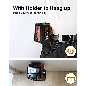 SUnMilY 2 Pack M-18 Battery 9.0 Ah for Milwaukee 18 Volt Batteries, High Output 18V 9000 mAh Replacement for 48-11-1852 48-11-1850 48-11-1840 48-11-1890 48-11-1828 with 2 Holder