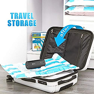 VMSTR Travel Vacuum Storage Bags with Electric Pump, Medium Small Space Saver Bags for Travel and Home Use