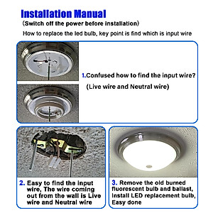 Celiwace T9 LED Circline Light Bulb, FC9T9/DL Led Replacement for GE Philips Sylvania 9 Inch Circular Fluorescent T9 30 Watt Day Light 2200LM 2 Count