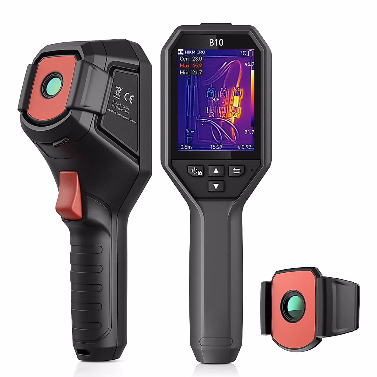HIKMICRO B10 256 x 192 IR Resolution Thermal Imaging Camera with 2MP Visual Camera, Full Screen Measurement, 25 Hz Refresh Rate Thermal Camera with 3.2" LCD Screen with Macro Lens