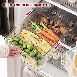 loobuu 5 Pack Refrigerator Organizer Bins with Pull-out Drawer Produce Saver Containers for Refrigerator Stackable Food Storage Container for Fridge