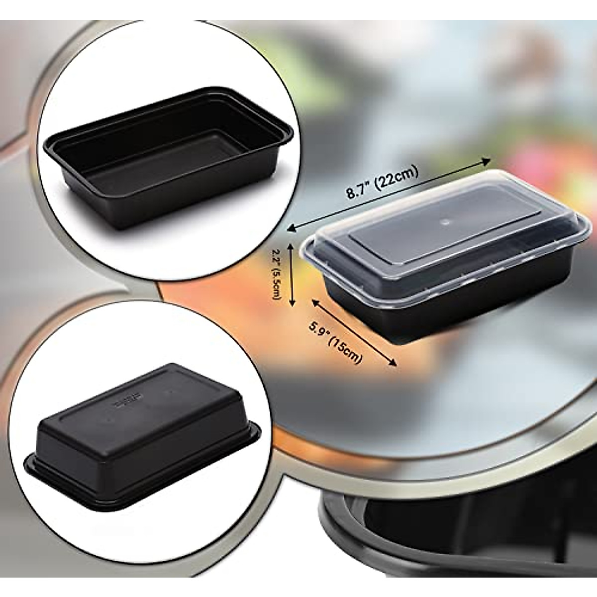 Neez 32oz [30 Pack] Meal Prep Containers 1 Compartment, Takeaway Food Prep Box with Lids, Reusable, Microwaveable & Freezable, Food Storage Sets, BPA Free Plastic