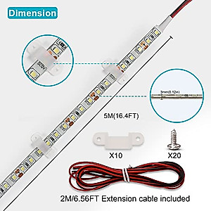 Briignite RV Awning Lights 5M LED Camper Awning Lights 12V 16.4FT Awning LED Strip Light 1500LM White RV Lights Exterior for Travel Trailer