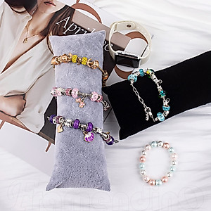 Framendino, 2 Pack Watch Pillow Long Velvet Bracelet Display Jewelry Displays for Stand Organizer