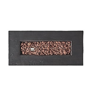 Christopher Knight Home Custer Outdoor Rectangular Fire Pit - 40,000 BTU, Grey