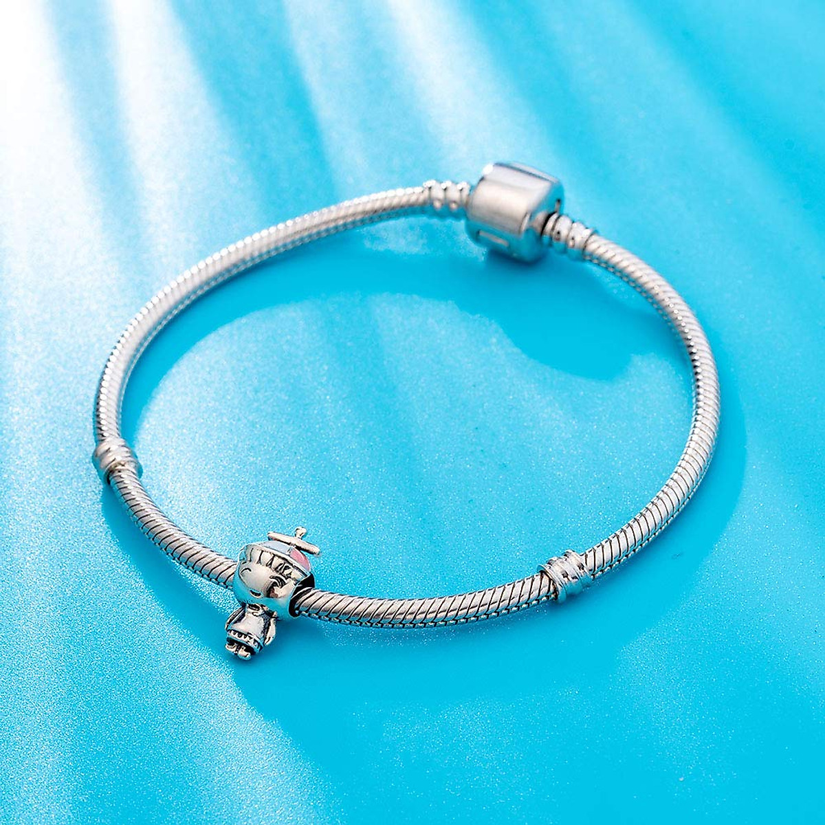 Lucky Girl/Boy Charm 925 Sterling Silver Family Charm Grandma Grandapa Little Girl/Boy Bead fit Woman Bracelets (Propeller Hat Boy)