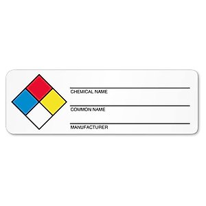 SmartSign Roll of 500 NFPA Paper Mini Labels with Chemical Name, Hazard Labels in Dispenser Box | 1" x 3" Matte Paper, Write-On