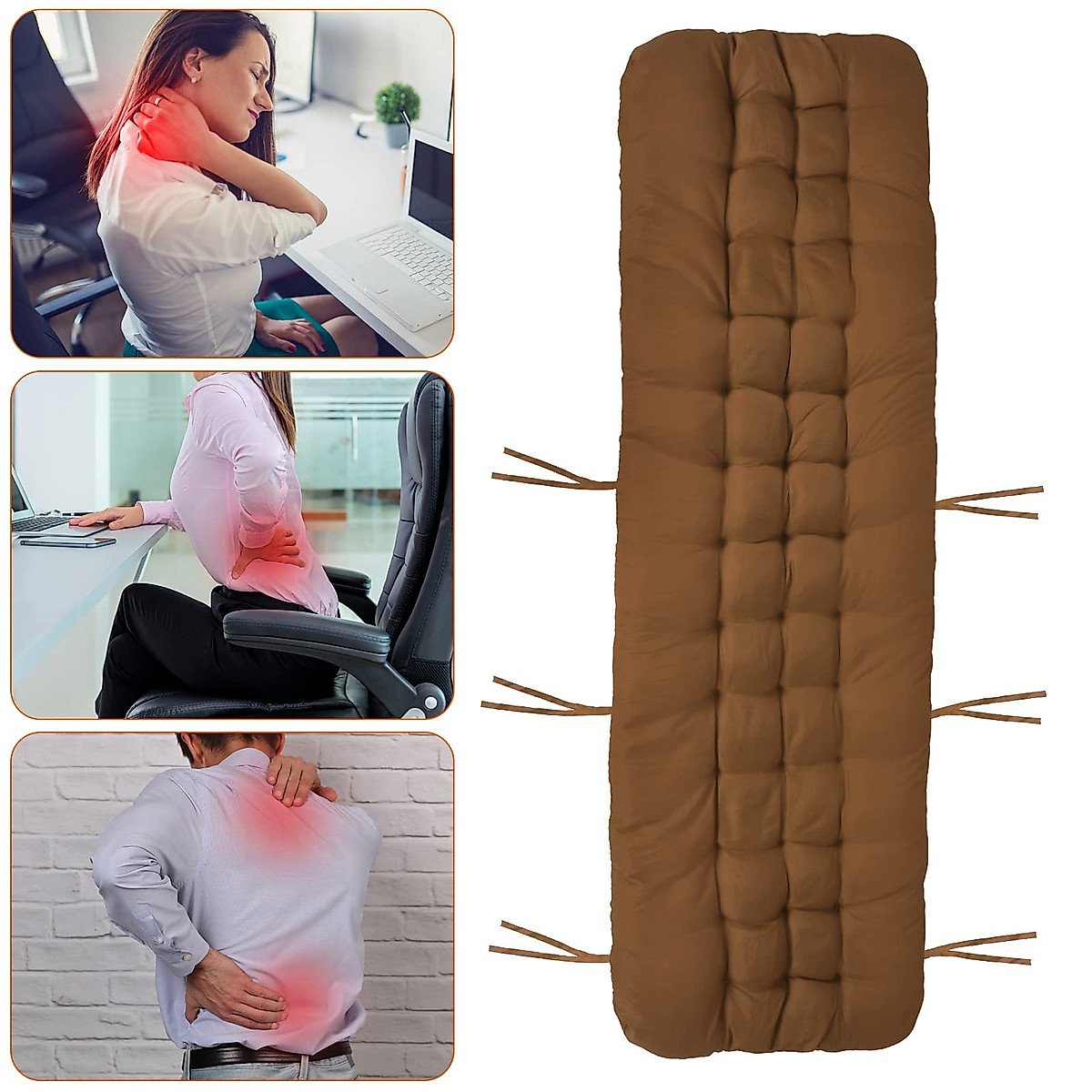 iMounTEK Lounge Chair Cushions 67x22x4in Thickened Padding Chaise Lounger Cushion Recliner Rocking Chair Sofa Mat Pad Chair Cushion for Indoor Outdoor Furniture, Zero Gravity Chair Cushion/Coffee