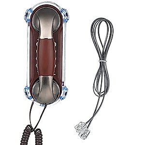 Landline Toy Corded Phone, Vintage Wall-Mounted Play Telephone, Adjustable Volume Retro Telephone with Blue Indicator, Built-in Redial & Pause, Old Style Wall/Desk Phone for Home, School