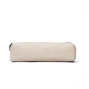 【YONBEN】Canvas pencil case cartuchera para poner boligrafo stationery bag pencil case storage cosmetic bag (Beige, S)